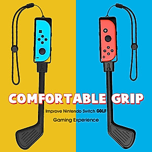 LYCEBELL Golf Club for Nintendo Switch/Switch OLED, Compatible with Mario Golf Super Rush, Switch Sports Accessories, Switch Mario Golf Club Grips - 2 Pack