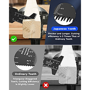 GORWARE Multitool Blades, 60PCS Japanese Tooth Blades for Wood Plastic, Universal Oscillating Tool Blades Fit Milwauke, Worx, Rockwell, Rigid