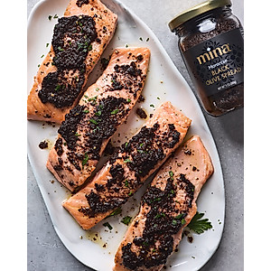 Mina Black Olive Spread, Gourmet Olive Tapenade, 7 oz (200g) - Premium Olive Spread made with Dry Cured Black Olives, Perfect for Appetizers, Dips, and More, Made with Moroccan Olives