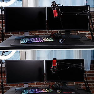 Boom Arm For Hyperx Quadcast Microphone, Adjustable Suspension Mic Scissor Stand, For Studio Recording & Broadcasting Compatible with Hyper X QuadCast S Mic By YUZUHOME