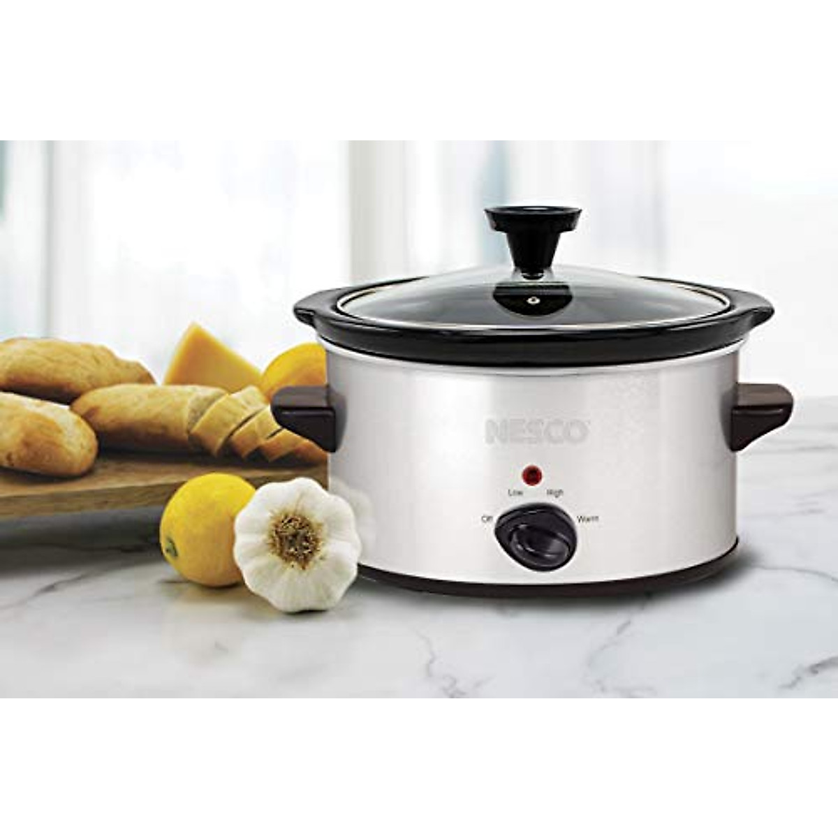 Nesco SC-150-47 1.5 Qt. Oval Analog Silver Slow Cooker, Quart