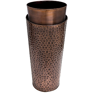 H Potter Large Tall Planter Pot Outdoor Indoor Copper Flower Decorative Weather Resistant Garden Deck Patio GAR568