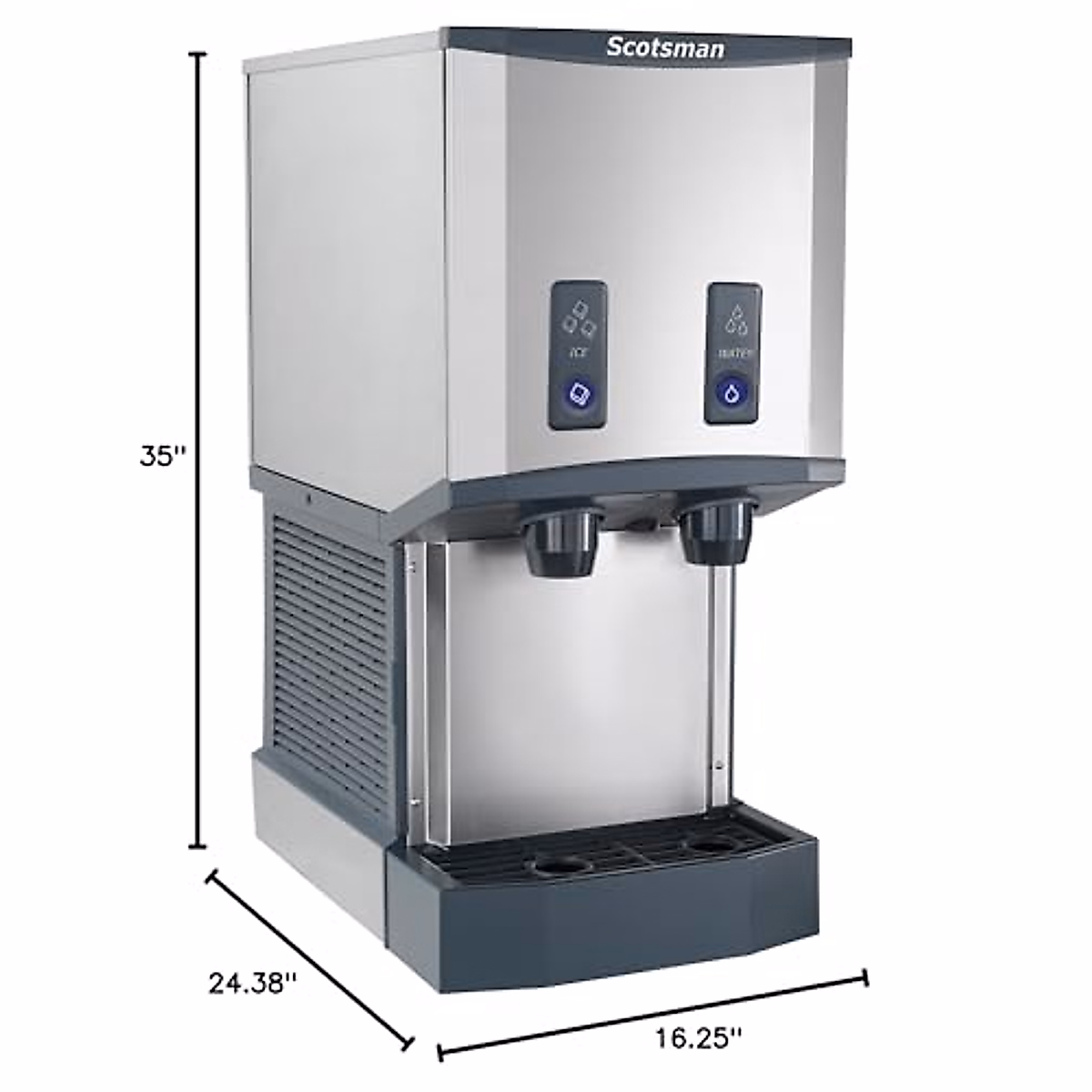 Scotsman HID312AB-1 Meridian Push-Button Countertop Nugget Ice & Water Dispenser, Air Cooled - Up to 260 lb. Production, 12 lb. Storage
