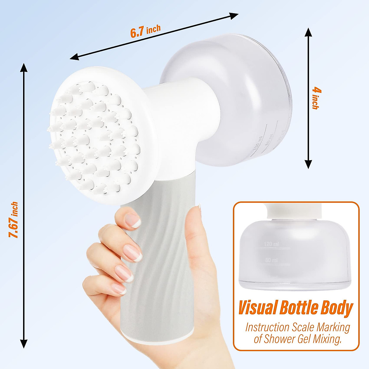 Automatic Foaming Soap Dispenser Dog Brush, 2 in 1 Pet Bubble Bath Brush, One-click Bubble Dog Bath Brush Scrubber for Pets Deeper Cleansing, Dog Shampoo Brush with Soap Dispenser Saves Shower Gel