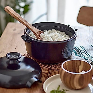 Emile Henry 2.5 qt Rice Pot, Charcoal