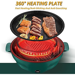 Electric Griddles, Versatile Electric Grills 110V Large-Capacity Electric Frying Pan 3-In-1 Pot Electric Bakeware for 2-4 People Electric Skillets