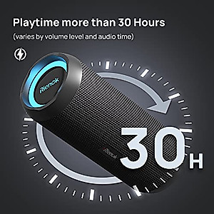 RIENOK Portable Bluetooth Speaker 30W Dual Pairing True Wireless Stereo HD Sound IPX7 Waterproof Outdoor Sport Shower Wireless Speaker Bluetooth 5.3 for Home Party