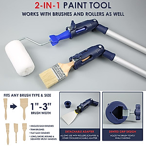 Aolamegs Multi-Angle Paint Brush Extension Tool for High Ceilings,Suitable for Fixing On Standard Threaded Extension Rod