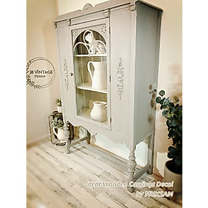 MUXSAM 4Pcs Long Wood-Carved Onlays Appliques for Furniture, Unpainted Wooden Carving Decals for Wall Cupboard Mirror Mantel Door Bed Cabinet Ceiling Dresser Refurbish Project(33x6cm/12.99"x2.36")