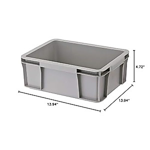 TRUSCO THC-07A-GY THC-07A-GY THC-Shaped Container, Box-Shaped Container, Storage Case, Effective Inner Dimensions 11.8 x 7.7 x 4.9 inches (299 x 196 x 114 mm), Gray