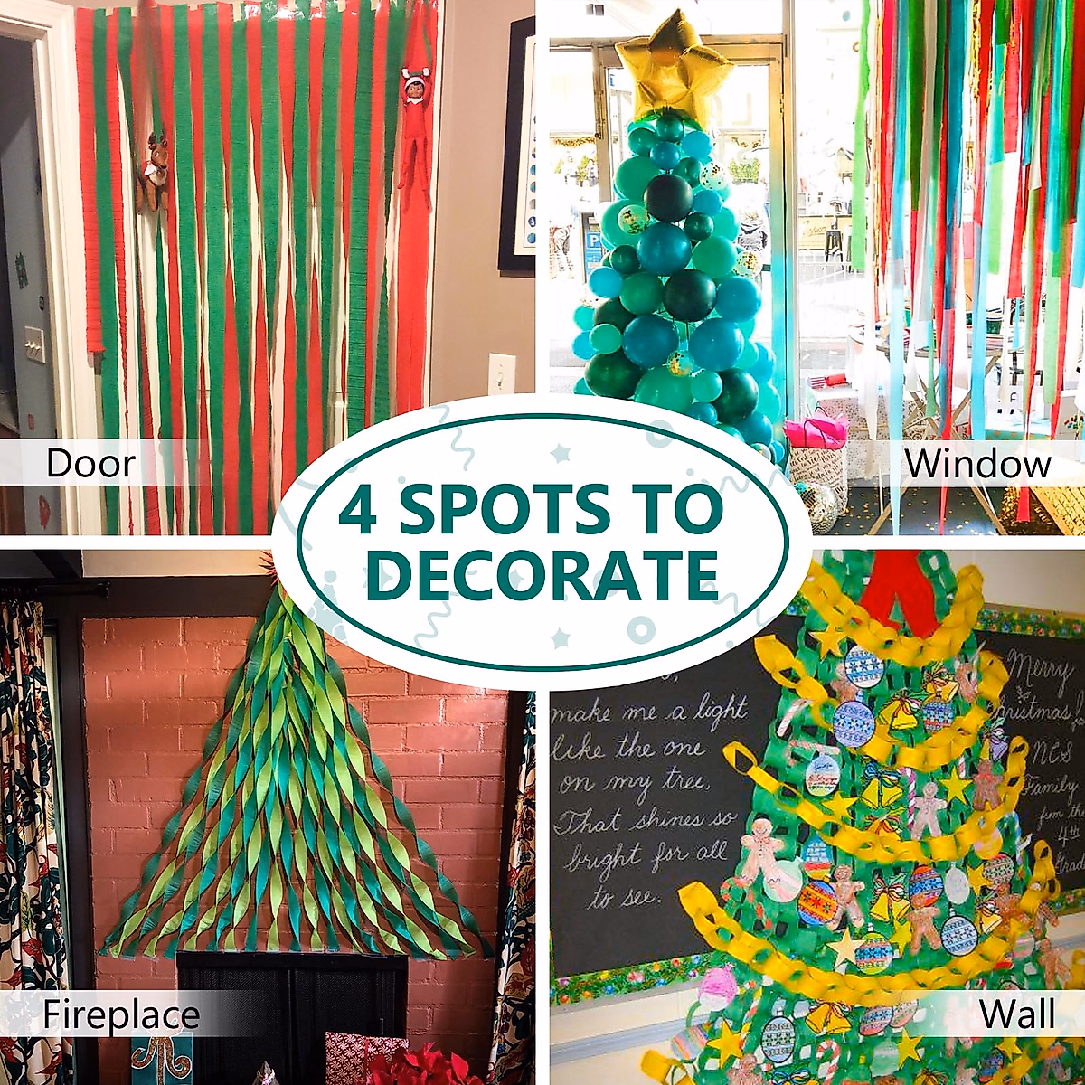 PartyWoo Metallic Gold Balloons 120 pcs 5 Inch and Green and Gold Crepe Paper Streamers 6 Rolls