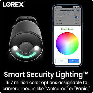 Lorex 4K Spotlight Indoor/Outdoor Wi-Fi 6 Security Camera with Smart Security Lighting, Person, Vehicle, Animal and Package Detection, 2-Way Talk, Quick Response, Fusion