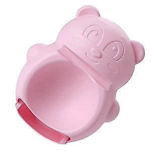 Hemoton Double Layer Snack Bowl with Phone Holder Bear Shape Lazy Candy Dish Nut Serving Plate Organizer for Pistachio Sunflower Seeds Edamame (Pink)