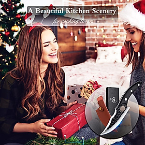 Huusk Japan Knife Upgraded Version, Fillet Caveman Knife Viking Knife Handmade Butcher Boning Knife for Meat Cutting Kitchen Knife with Sheath for Home or Camping Outdoor, Ideal Gift for Dad