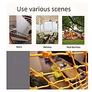banister guard net Children's Stairs Anti-fall Net, Yellow Nylon Rope Decorative Safety Net, Balcony Protective Net, Outdoor Fence Net, Garden Covered Net Swing Hammock 1x3m ( Size : 36M(1020ft) )
