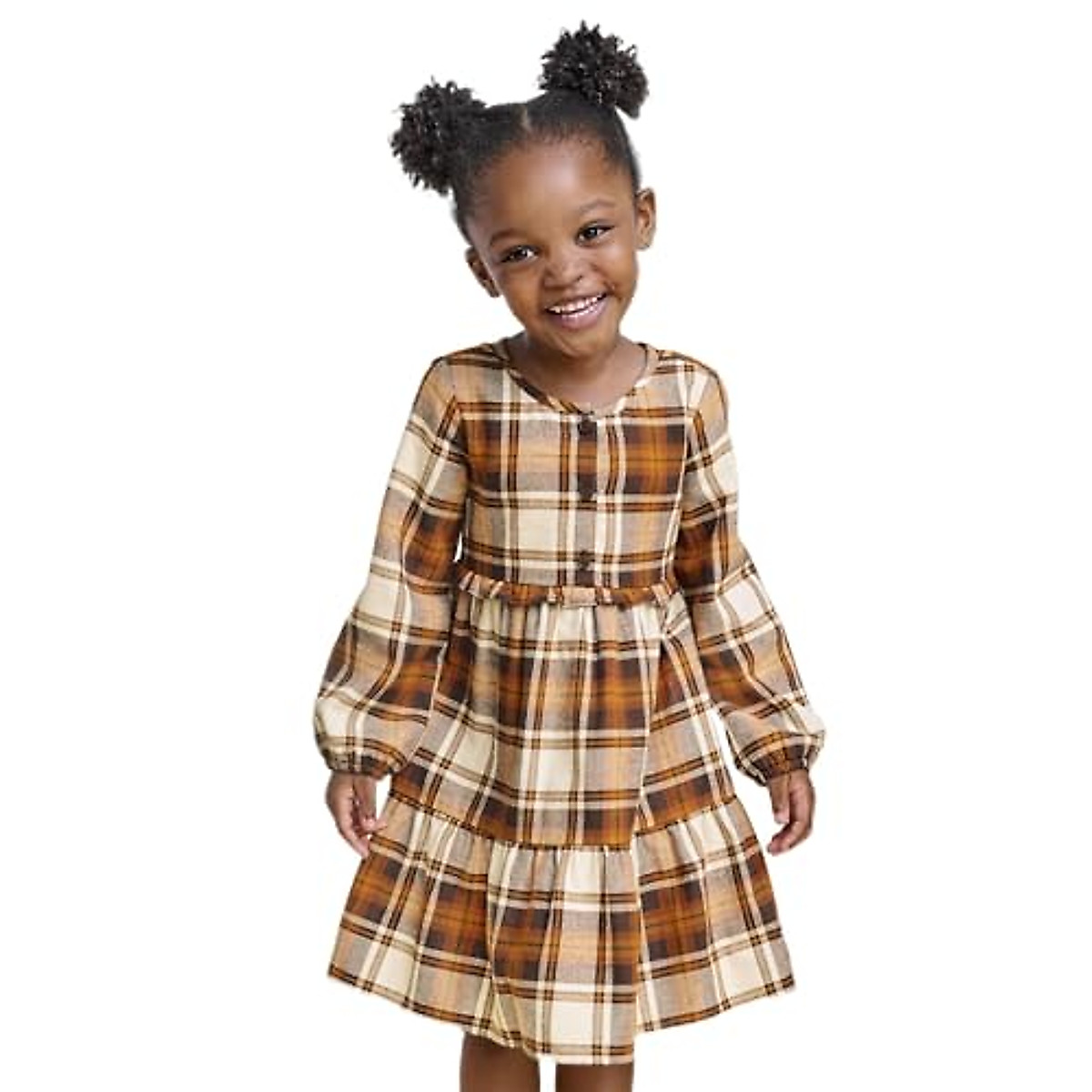 The Children's Place,and Toddler Long Sleeve Fashion Dress,HAY Stack,4T