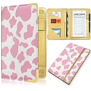 YeeCASE Server Book, Painted Server Books for Waitress, Durable Leather Waitess Book with Zipper Pocket,Server Manual Checkbook Fits Server Apron