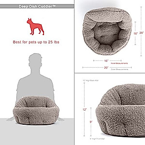 Best Friends by Sheri OrthoComfort Deep Dish Cuddler Sherpa Cat and Dog Bed, Gray, Standard
