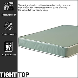Mayton 9-Inch Vinyl Memory Foam Medium Firm Hybrid Mattress, Water Proof Mattresses Provide Comfortable and Relaxing Sleep Every Night, Durable Pocket Coil Springs for Proper Body Support, Queen