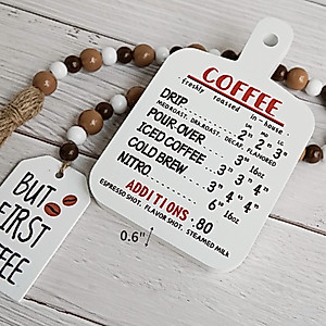 Coffee Bar Decor, 7PCS Farmhouse Coffee Gnome Tiered Tray Decor, Coffee Signs for Coffee Bar deocr, Coffee Bar Accessories Kitchen Table Decoration