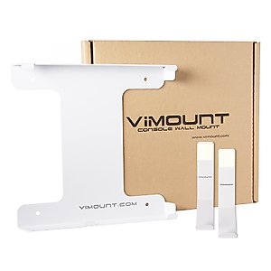 ViMount Wall Mount Metal Holder Compatible with PlayStation 4 PS4 Classic/FAT (first version) with 2x Controllers wall mount in White Color