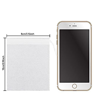 NEPAK 100 Pcs Disposable Tea Bags for Loose Leaf Tea,Empty Tea Bags with Drawstring,Tea Filter Bags for Loose Tea(3.15 x 3.94 inches)