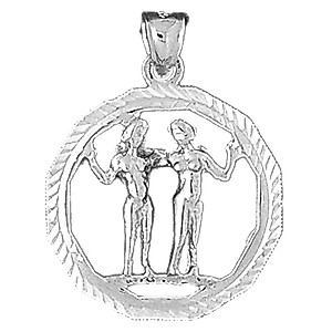 Jewels Obsession Zodiac - Gemini Pendant | Sterling Silver 925 Zodiac - Gemini Pendant - 33 mm