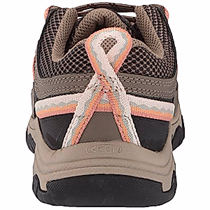 KEEN Women's Targhee Vent Low Height Breathable Hiking Shoes, Stone Gray/Brick DuST, 10.5