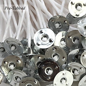Candle Wick,100 Piece Candle Wicks for Candle Making DIY, 6 Inch Pre-Waxed Cotton Wick with Tabs