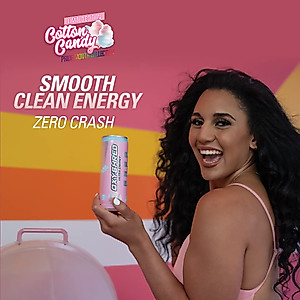 EHP Labs OxyShred Ultra Healthy Energy Drink - Zero Sugar Energy Drinks with Amino Acids, Green Tea Extract, Vitamin C & L Carnitine - Zero Carbs, Zero Calories, Clean Caffeine, Cotton Candy (12-Pack)