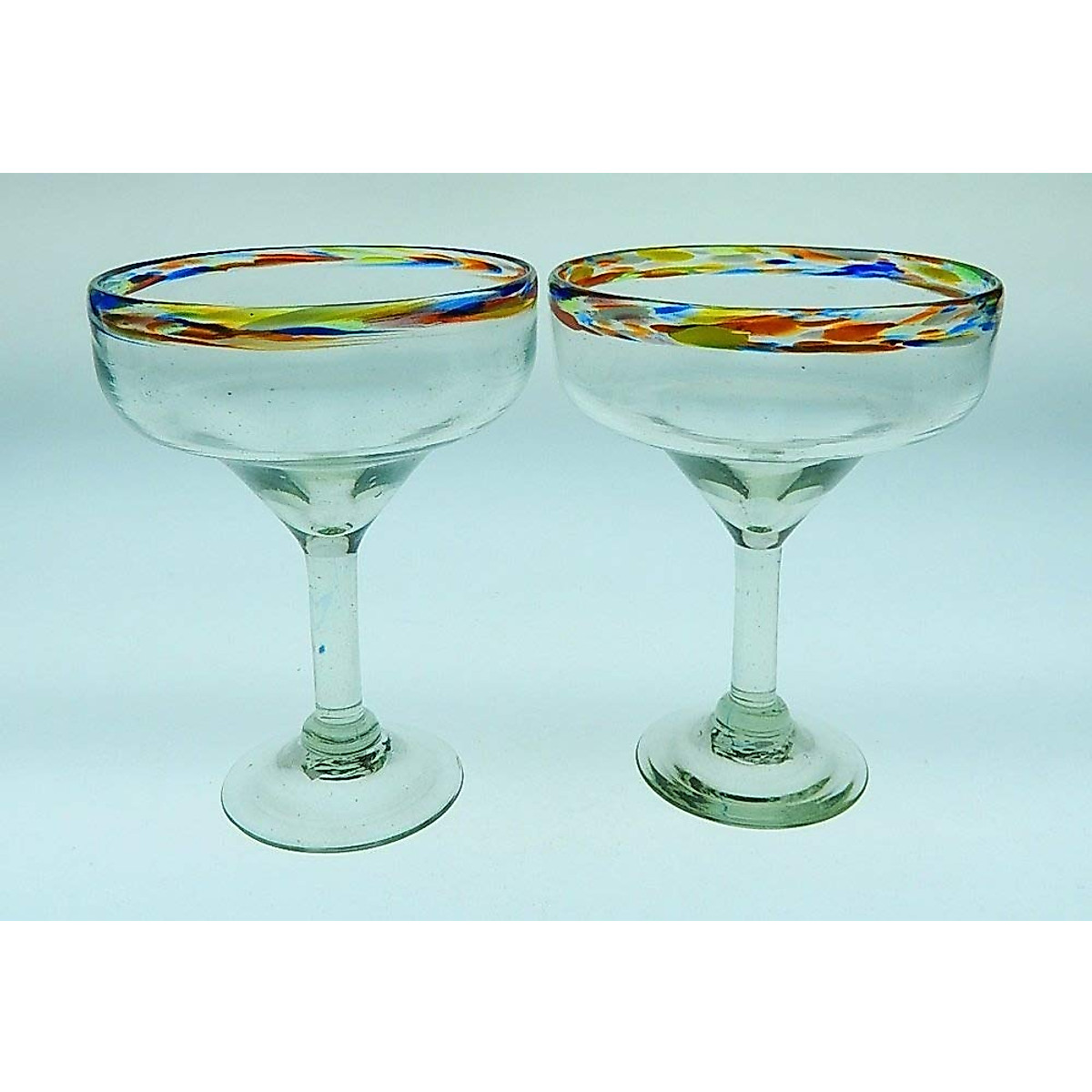 Mexican Margarita Glass with Confetti Rim, 15 oz, Set of 4