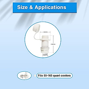 Cooler Replacement Threaded Drain Plug. Threaded Drain Plug with Plastic Tethered Cap for Ice Chest