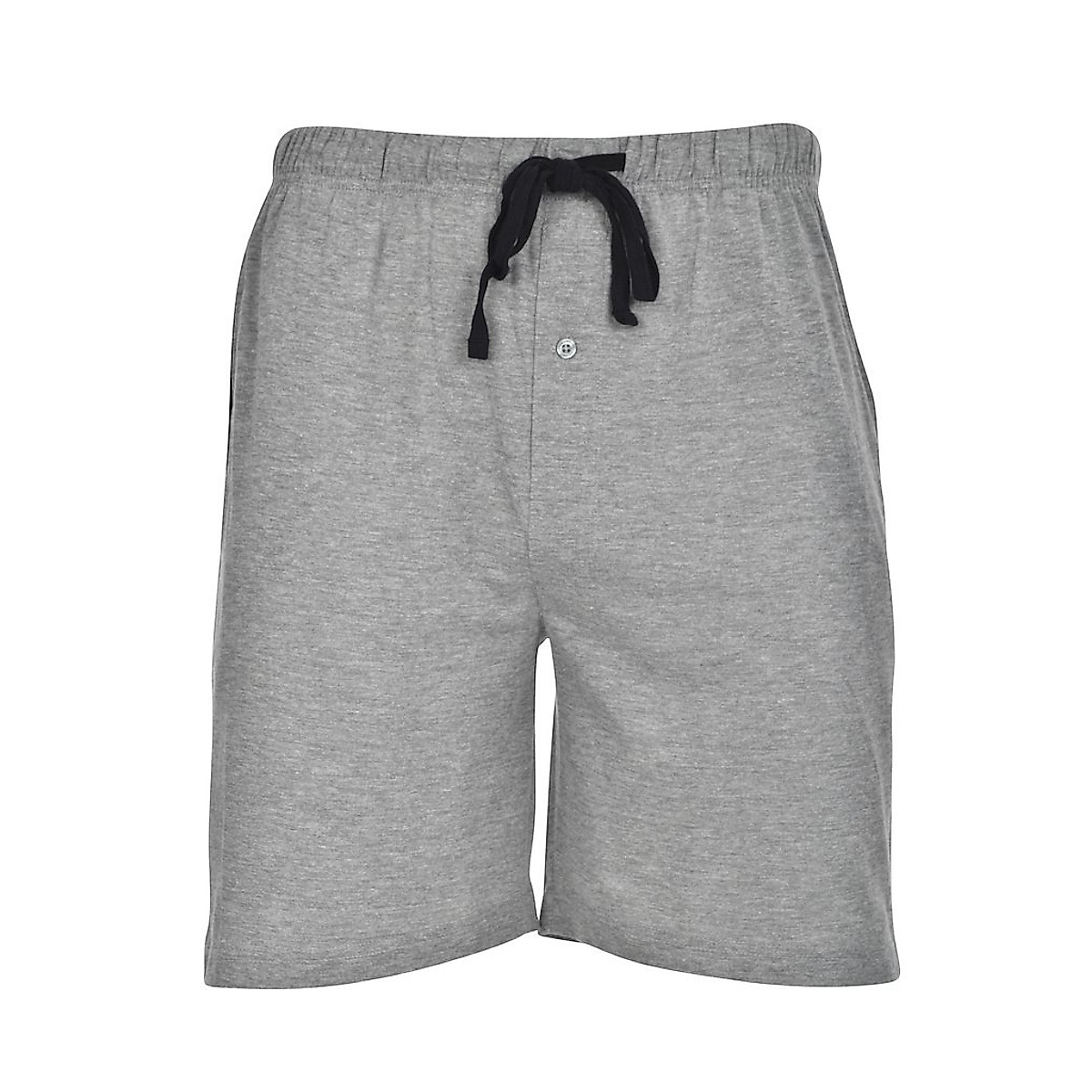 Hanes Mens 2 Pack Sleep Short, Cotton Jersey Blend 7.5" Inseam, Comfortable and Breathable, Heather Grey/Black, Large