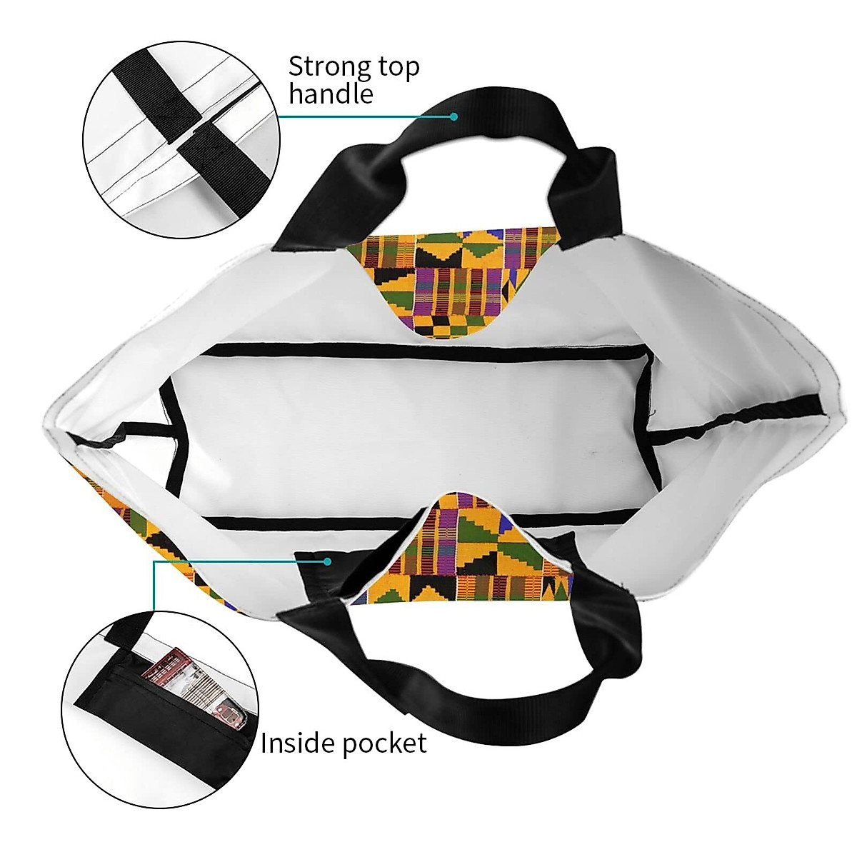 Gelxicu African Ethnic Shoulder Tote Bags Tribe Casual Bag African Shoulder Handbags Shopping Handbag Grocery Bags