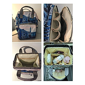 XOZOTY Personalized Cute Purple Elephant Diaper Bag Backpack with Name for Men Women Custom Nursing Baby Bags Shoulders Travel Bag Daypack