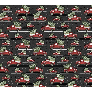 Stesha Party Red Christmas Truck Holiday Wrapping Paper - Folded Flat 30 x 20 Inch (3 Sheets)