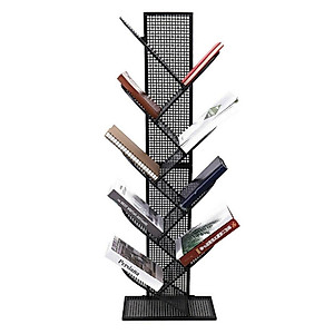 JTSQ 8 Tiered Metal Tree Bookshelf Bookcase Wall Corner Floating Shelf for Books DVD JTSQ Floating Shelves Wall Shelves Floating Shelf Hanging Shelf Floating Shelves for Wall