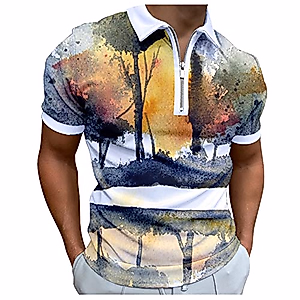 Mens T Shirts Short Sleeve, Men's Polo Shirts Men Shirts Casual Mens Polo Shirts Short Sleeve, Mens Golf Polo Mens Polo Shirts Mens Slim Fit Polo Shirts, Shirts for Men(1-Yellow,XX-Large)