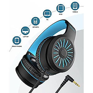 ELECDER i45 On-Ear Headphones with Microphone - Foldable Stereo Bass Headphones with No-Tangle 1.5M Cord, 3.5MM Jack, Portable Wired Headphones for School/Kids/Teens/Smartphones/Travel/Tablet - Black
