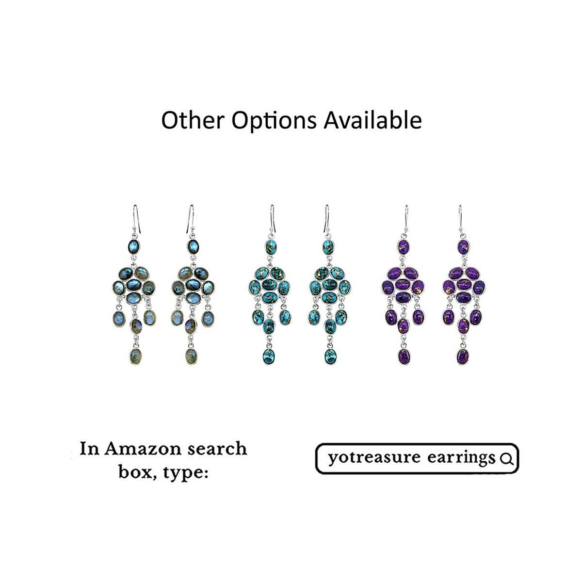 YoTreasure Blue Copper Turquoise 925 Sterling Silver Fishhook Chandelier Earrings Birthstone Fine Jewelry for Women