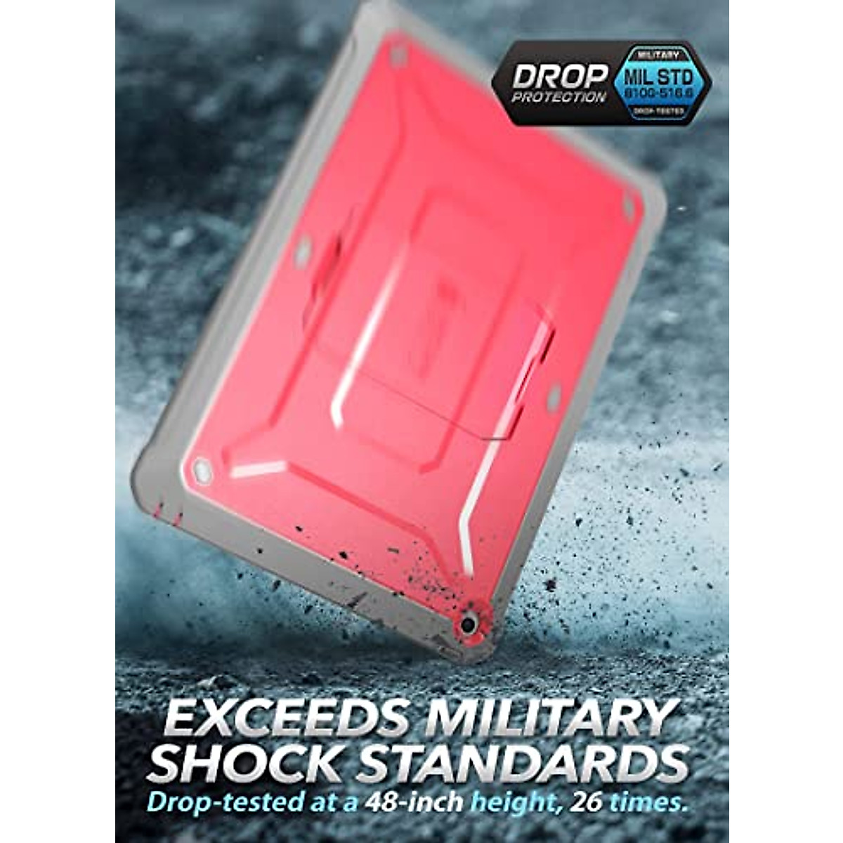 SUPCASE for iPad 9th Generation Case with Screen Protector (Unicorn Beetle Pro), [Built-in Stand] Heavy Duty Rugged Protective Case for iPad 10.2 9th / 8th / 7th Generation (2021/2020/2019), Pink