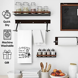 RZHV Sometimes I Open My Mouth and My Mother Comes Out Kitchen Towel, Funny Retro Housewife Dish Towel Gift for Women Sisters Friends Mom Aunty Hostess, Housewarming New Home