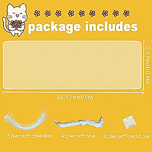 Cat Netting Balcony cat net Balcony Cat Anti-Fall Netting Pet Balcony Mesh Fence Net Child Safety Screen Protection Crib Mesh for Pets Baby (2.5x16.5 ft)