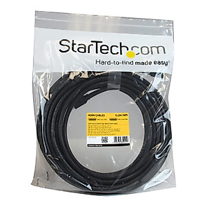 StarTech.com 50ft Plenum Rated HDMI Cable, 4K High Speed Long HDMI Cord w/ Ethernet, 4K30 UHD, 10.2 Gbps, HDCP 1.4, In Wall Plenum HDMI 1.4 Display Cable, HDMI to HDMI Computer to TV Cable (HDPMM50)