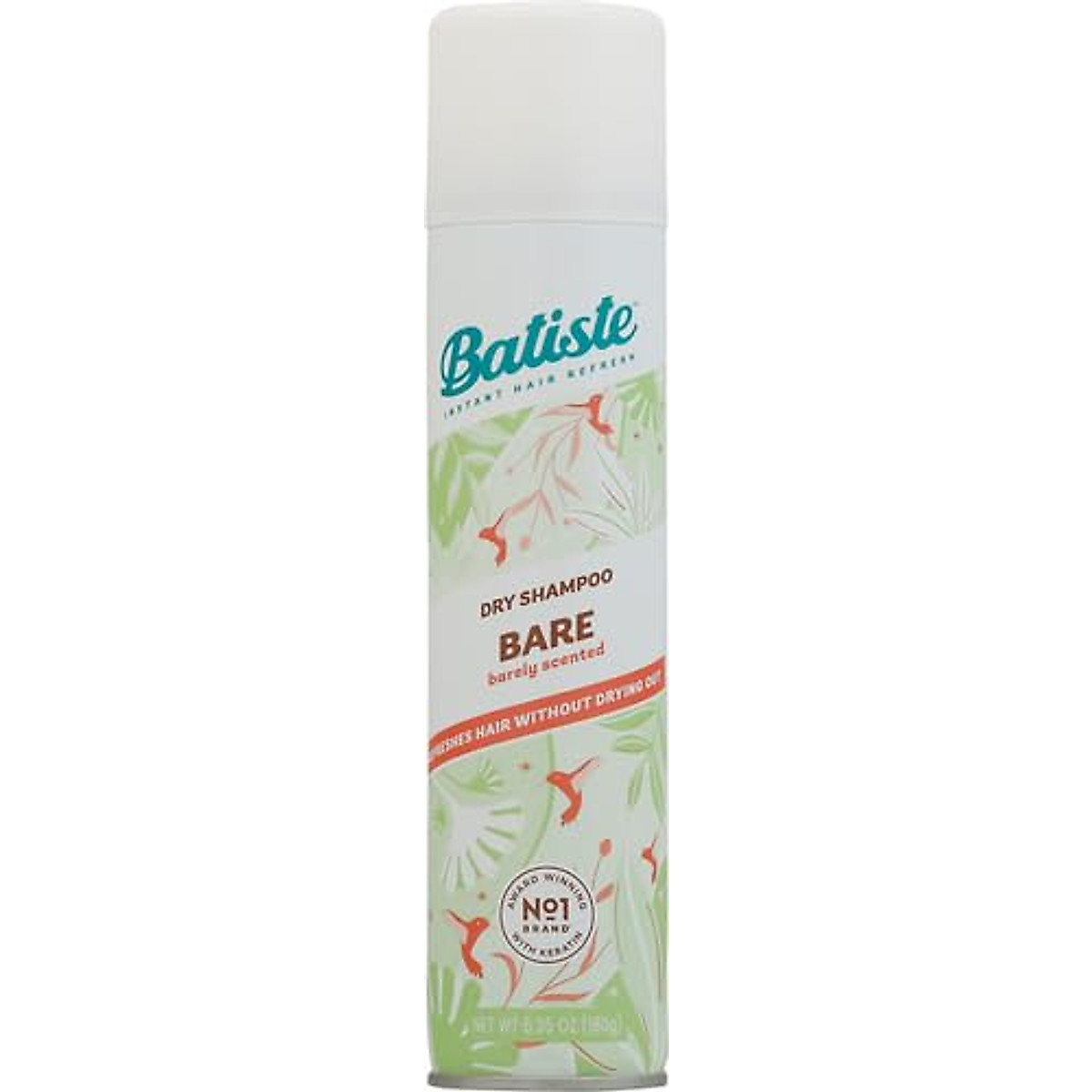 Batiste Dry Shampoo, Bare Fragrance, Refresh Hair and Absorb Oil Between Washes, Waterless Shampoo for Added Hair Texture and Body, Dry Shampoo Bottle 6.35 Oz(Pack of 1)