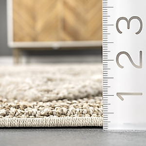 nuLOOM Rebecca High Low Textured Shaggy Area Rug, 8x10, Beige