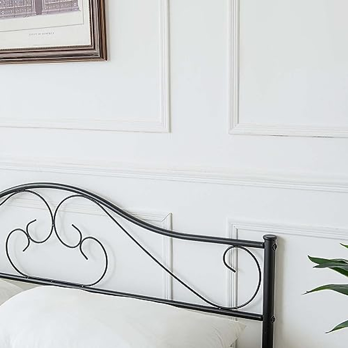 Queen Size Metal Platform Bed Frame with Headboard and Footboard, Heavy Duty, Heavy Duty Steel Slat Support, Storage Space Under Bed, Noise-Free for Boys Girls Teens Adults, No Box Spring Needed