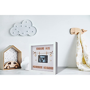 boom moments Sonogram Picture Frame | Scrabble Style Letters | Keepsake Baby Ultrasound Frame | Best Baby Announcement | Love at First Sight (10 x 10 Inches)