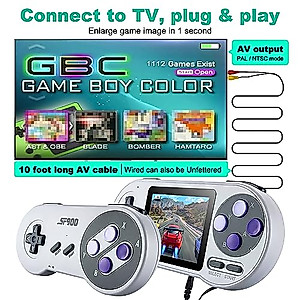 SF2000 Retro Handheld Game Console - Built in 6180+ Classic Video Games,3.0 inch IPS Screen, Supports External TF Card, 2.4G Wireless Handles, AV Output Plug & Play 4K Game Console…