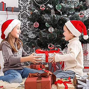 pyntop 30 PCS Christmas Balls Ornaments, 2.36'' Red Green White Christmas Balls, Shatterproof Xmas Balls Decoration for Christmas Tree, Painting & Glittering Christmas Hanging Ball for Party Event